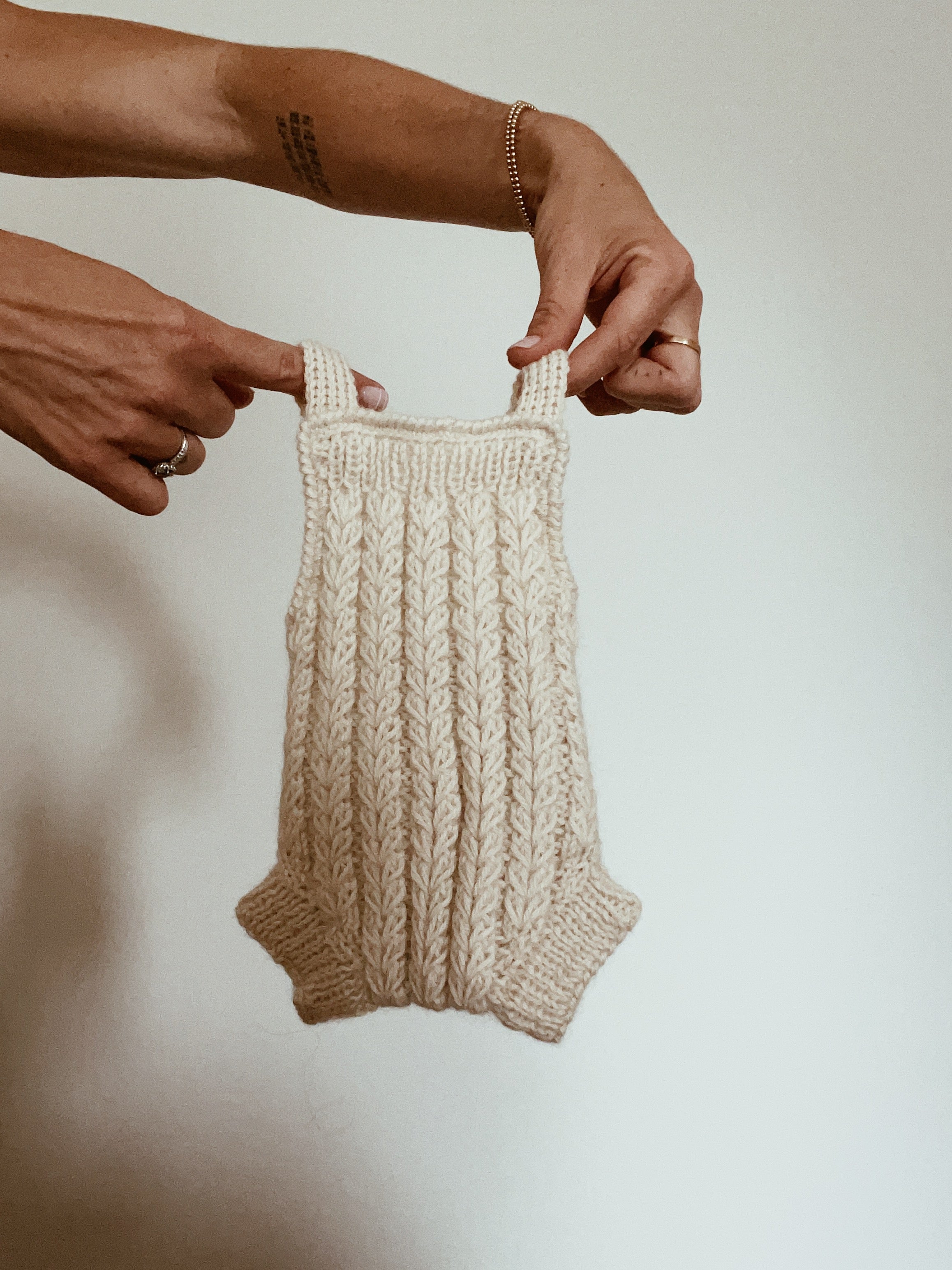 Darcy knit romper - Cloud – Hank Knitwear